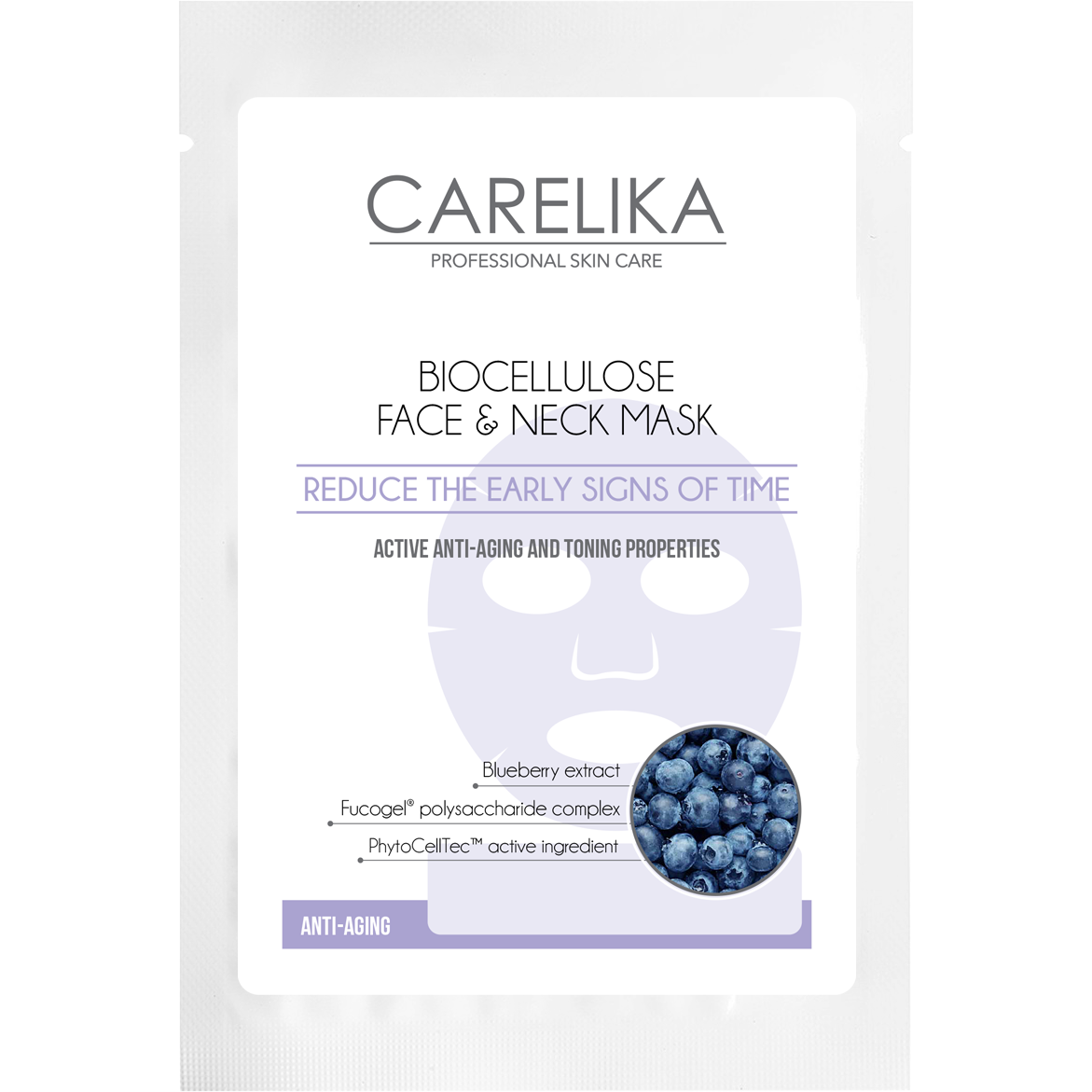 Anti-Ageing biocellulose Face and Neck Mask by CARELIKA | Lika-J