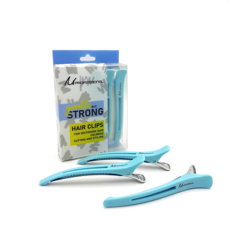 MProfessional hair clips with embedded silicone rubber 11.5 cm long, 6